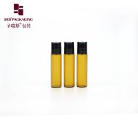 China Empty 5ml Tubular Glass Roller Bottle Stainless Steel Ball Plastic Cap Mini Cosmetic Oil Vial for sale
