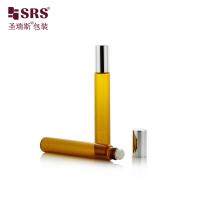 China 10ml Tubular Glass Roll‑On Bottle 15mm Diameter Empty Cosmetic Roller Vial for Essential Oil Perfume for sale