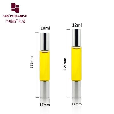 China Refillable 10ml Single Chamber Double‑Roller Glass Roll‑On Bottle Two Ends Roller Vial Custom Cosmetic Packaging for sale