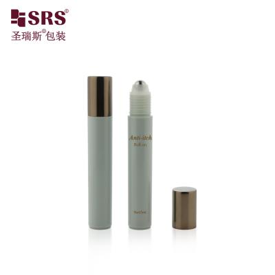 China 15ml PP Roll on Bottle With Steel Ball and Aluminum Cap for Eye Serum Deodorant Cosmetic Packaging for sale