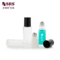 China 30ml/50ml Large Capacity Molded Glass Roll‑On Bottle Empty Cosmetic Roller Vial for Body Oil Perfume for sale
