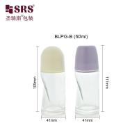 China 50ml Empty Clear Twisted Glass Roll‑on Bottle For Deodorant Antiperspirant Packaging for sale