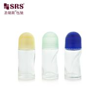 China 50ml Empty Clear Twisted Glass Roll‑on Bottle For Deodorant Antiperspirant Packaging for sale