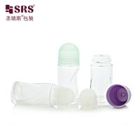 China 50ml Empty Clear Twisted Glass Roll‑on Bottle For Deodorant Antiperspirant Packaging for sale
