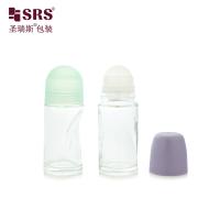 China 50ml Empty Clear Twisted Glass Roll‑on Bottle For Deodorant Antiperspirant Packaging for sale