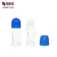 China 50ml Empty Clear Twisted Glass Roll‑on Bottle For Deodorant Antiperspirant Packaging for sale