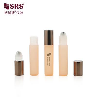 China Leak Proof Plastic Roll on Bottle 10ml Steel Ball Aluminum Lid for Aromatherapy Essential Oil Packaging for sale