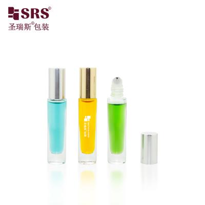 China Premium Thick Bottom Glass Roll on Bottle 6ml Steel Ball Roller Bottle for Essential Oil Perfume for sale