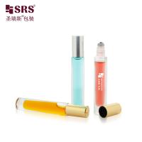 China Custom Print Glass Roller Bottle GB1 8ml Thick Base Roll on Bottle for Travel Skincare Liquid Packaging for sale