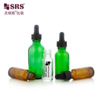 China Amber Alternative Green Glass Dropper Bottle 15 30 60 ml for Aromatherapy Essential Oil Custom Logo Available for sale