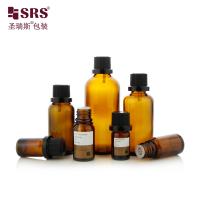 China Amber Green Glass Dropper Bottle 5ml to 100ml Tamper Proof Essential Oil Serum Container for sale