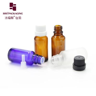 China High Quality Colored Glass Essential Oil Bottle With Tamper Evident Cap Cosmetic Aromatherapy Packaging for sale