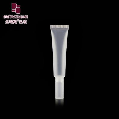 China Dia 19mm Frosted Transparent PE Tube Screw Lid Cosmetic Packaging Tube for sale