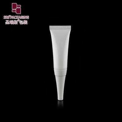 China Dia 19mm Pointed Tip PE Squeeze Tube White Cosmetic Tube with Cone Cap for sale