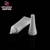 China Dia 19mm Pointed Tip PE Squeeze Tube White Cosmetic Tube with Cone Cap for sale