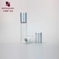 China 10ml transparent clear empty glass roll on metal ball attar perfume bottle for sale