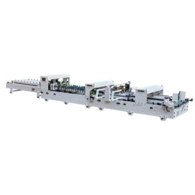 China JP-1050E Automatic Lock Bottom Folder Gluer Machine 220 m/min Speed for 200-800g Cardboard for sale