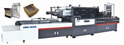 China JIGUO Full Servo Corner Cutting Creasing Window Patching Machine 1500x850mm 250pcs/min for Corrugated Box for sale