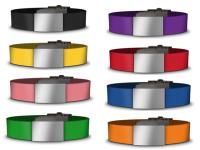 China Adjustable Silicone Medical ID Bracelet with Stainless Steel Engravable Clasp 240mm for sale
