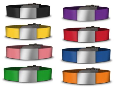 China Adjustable Silicone Medical ID Bracelet with Stainless Steel Engravable Clasp 240mm for sale