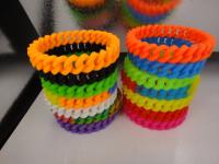China 13mm Width Silicone Braided Twist Bracelets Custom Colors Non Toxic Eco Friendly Wristbands for sale