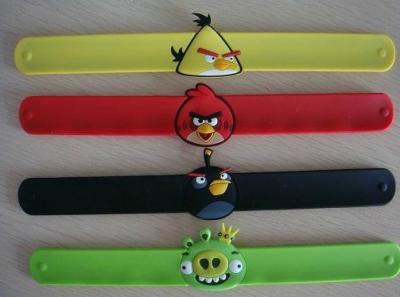 China Custom Silicone Slap Bracelet Snap Band 225x30x2mm Promotional Wristband for sale