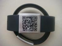China High quality Custom color emergency id silicone bracelet with laser engraved QR code for sale