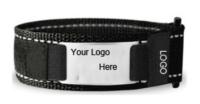 China Customizable Nylon QR Code ID Bracelet with Stainless Steel Plate 1 Inch Width for sale