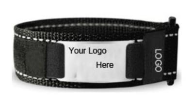 China Customizable Nylon QR Code ID Bracelet with Stainless Steel Plate 1 Inch Width for sale