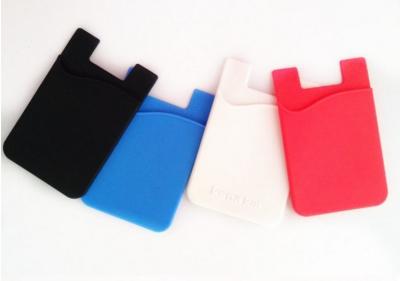 China Silicone Card Holder for Smartphone 87x57x3mm with 3M Sticker Custom Logo for sale