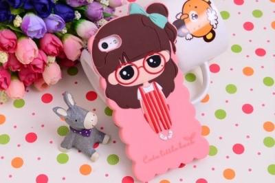 China Stylish Girl Design Silicone Soft Case for iPhone 4 5 Samsung S3 S4 Note 2 3 for sale