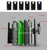 China Samsung S5 PC Silicone Leather Holster Case with Belt Clip 2 Piece Cover for sale