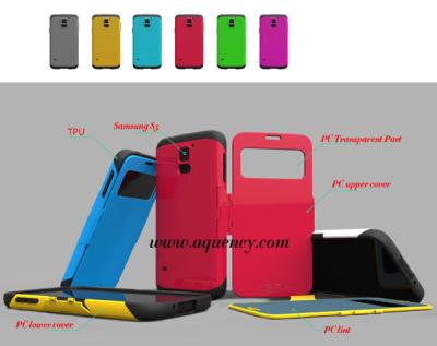China Samsung S5 Phone Case PC TPU Lint Transparent Framework Protective Cover 500 Pcs MOQ for sale