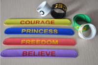 China Custom Silicone Slap Bracelet 240x30x3mm Eco-Friendly Non-Toxic Wristband for Promotional Gifts for sale
