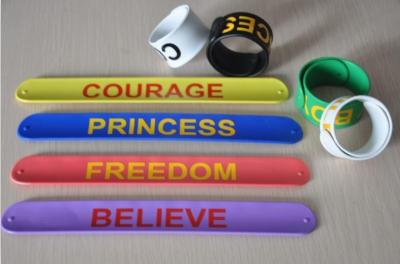 China Custom Silicone Slap Bracelet 240x30x3mm Eco-Friendly Non-Toxic Wristband for Promotional Gifts for sale