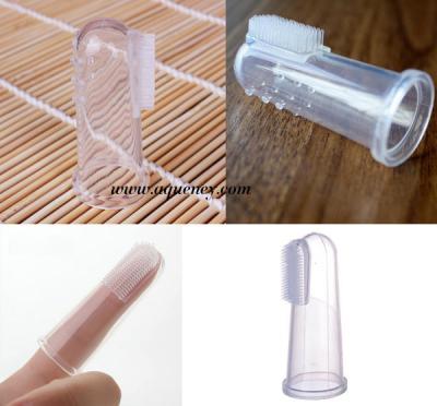 China FDA Eco-friendly Silicone Baby Finger Toothbrush 2x2.5x5cm Custom Logo for sale