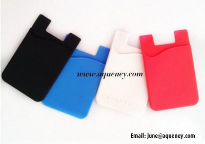 China Custom Silicone Smart Wallet with 3M Sticker for Mobile Card Holder, 200pcs MOQ for sale