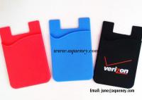 China Silicone Smart Wallet Card Holder for Mobile Phone 87x57x3mm OEM Custom for sale