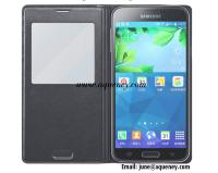 China Samsung Galaxy S5 Leather Wallet Case Cover with Viewing Window and Multiple Color Options for sale