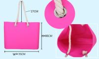 China 100% Silicone Beach Bag Shoulder Tote 35x30cm Eco-Friendly Nontoxic Custom Colors OEM for sale