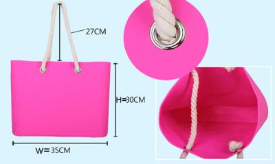 China 100% Silicone Beach Bag Shoulder Tote 35x30cm Eco-Friendly Nontoxic Custom Colors OEM for sale