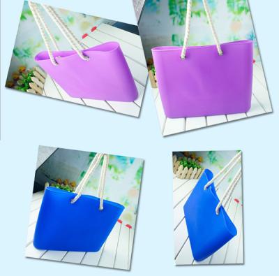 China Wholesale Custom Logo Silicone Beach Bag 35x30cm Eco Friendly Nontoxic for sale