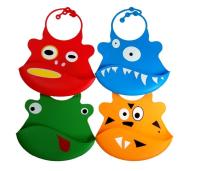 China 100% Silicone Baby Bib with Built-in Crumb Catcher Adjustable Neck 6m+ for sale