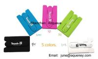 China 3M Sticker Smart Wallet Mobile Phone Card Holder with Touch-C Phone Stand 90x57x5mm for sale