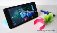 China Custom made PU Touch U phone stand with debossed logo for sale