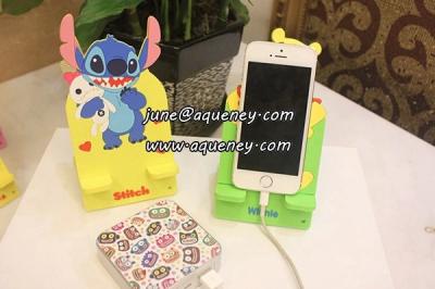 China Soft PVC Creative Design Cell Phone Stand 115x85x4 mm Custom Colors OEM Accepted for sale