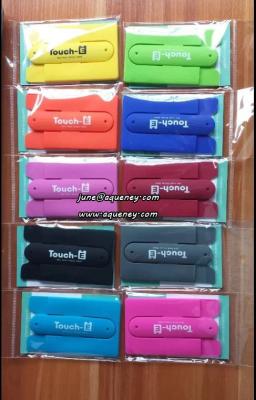 China Multifunction Mobile Phone Stand with Silicone 3M Card Holder 90x57x5mm for sale