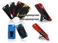 China Anti-Slip Anti-Crash iPhone 6 Phone Case PC Silicone Kickstand 2 Colors for sale