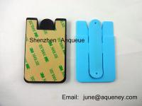 China Eco Friendly Silicone Touch Card Holder with Smart Phone Stand 90x57x5mm for sale