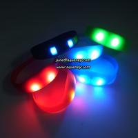 China LED Pulse Motion Sensor Light Up Wristbands Silicone Bracelets Custom Colors 100mm for sale